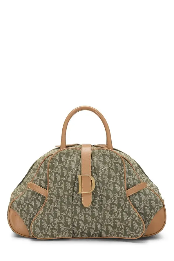 Dior Trotter Canvas Saddle Bowler Bag - Green