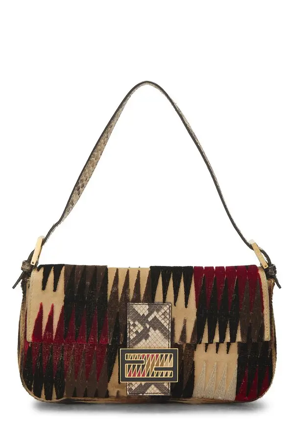 Fendi Multicolor Velvet Baguette