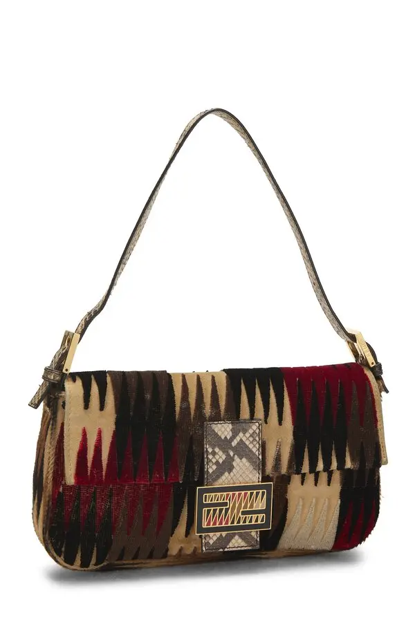 Fendi Multicolor Velvet Baguette