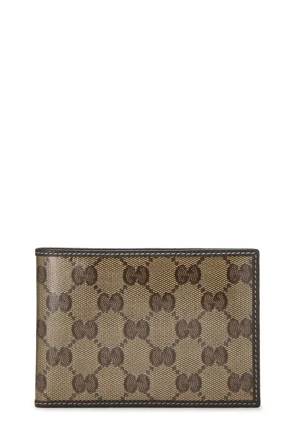 Gucci Original Gg Crystal Canvas Bifold Wallet - Brown