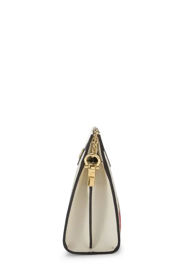 Gucci Gg Supreme Canvas Flora Ophidia Shoulder Bag - White