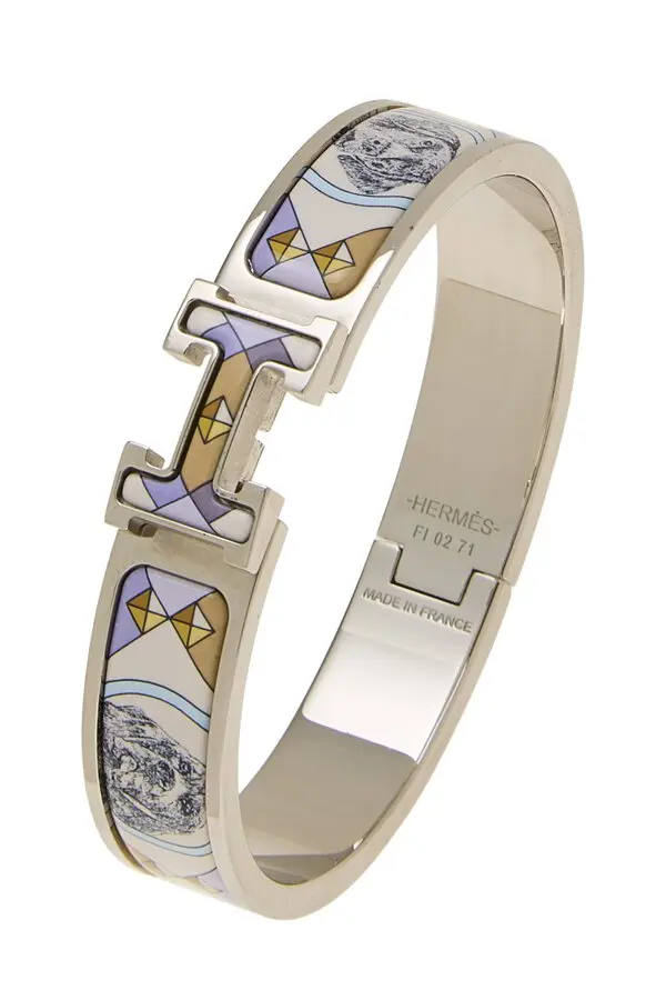Hermès Multicolor 'colliers Et Chiens' Enamel Clic-clac 'h' Bracelet - Multi