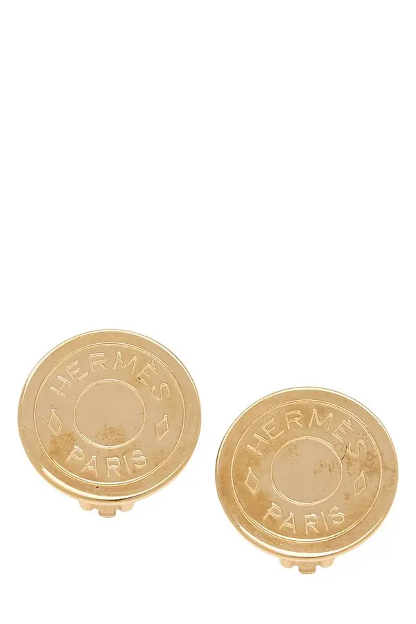 Hermès Rose Clou De Selle Earrings - Gold