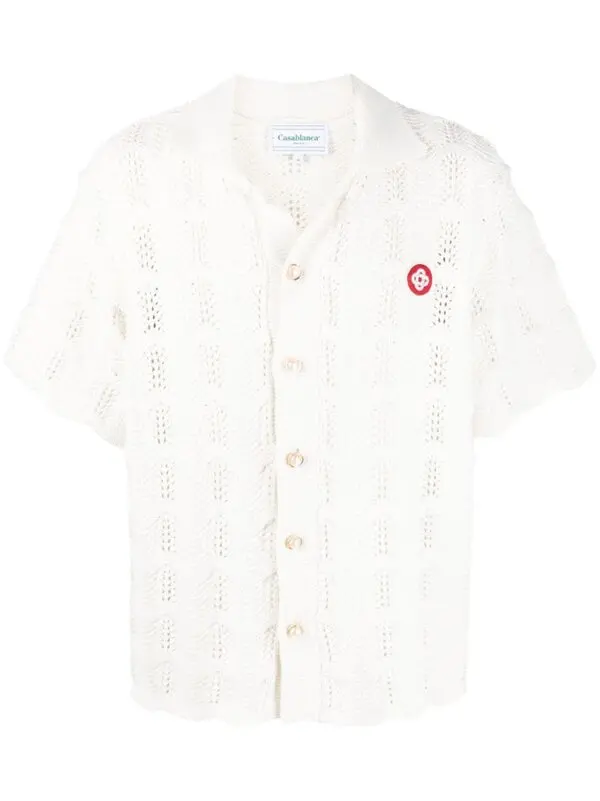 Casablanca Crochet Knit Polo Shirt