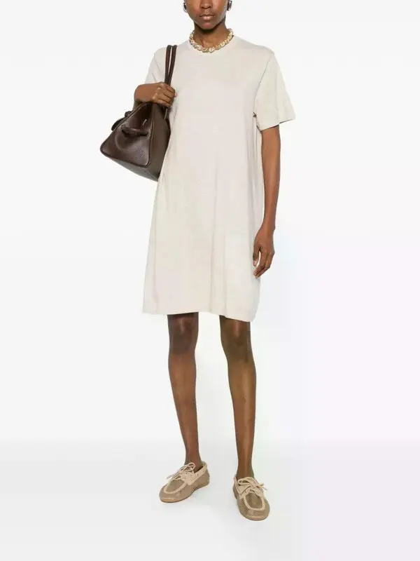 Eric Bompard Round-neck T-shirt Mini Dress - Neutrals