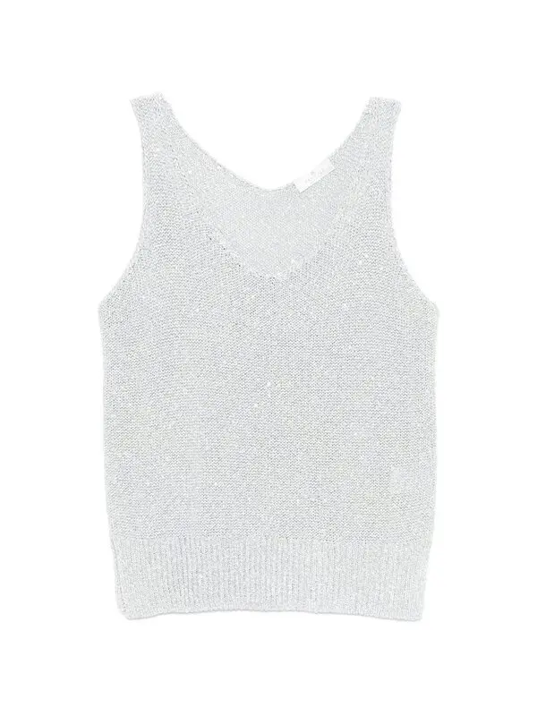 PANICALE V-neck Knitted Vest - Silver