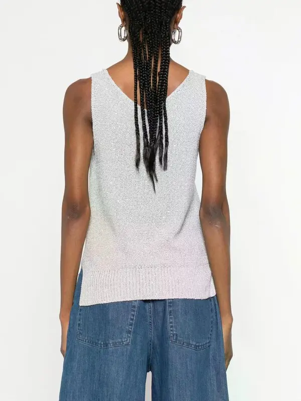 PANICALE V-neck Knitted Vest - Silver