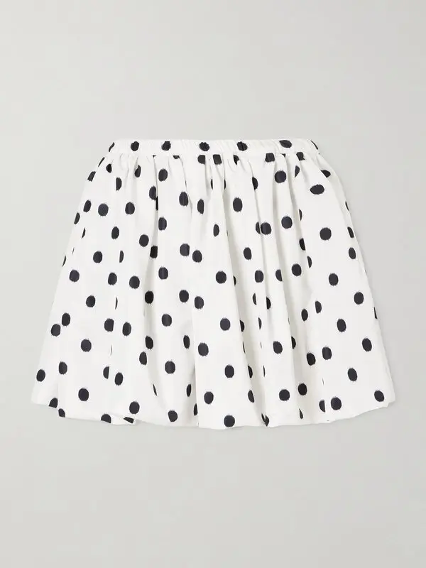 PATOU Bloomer Polka-dot Poplin Mini Skirt - White