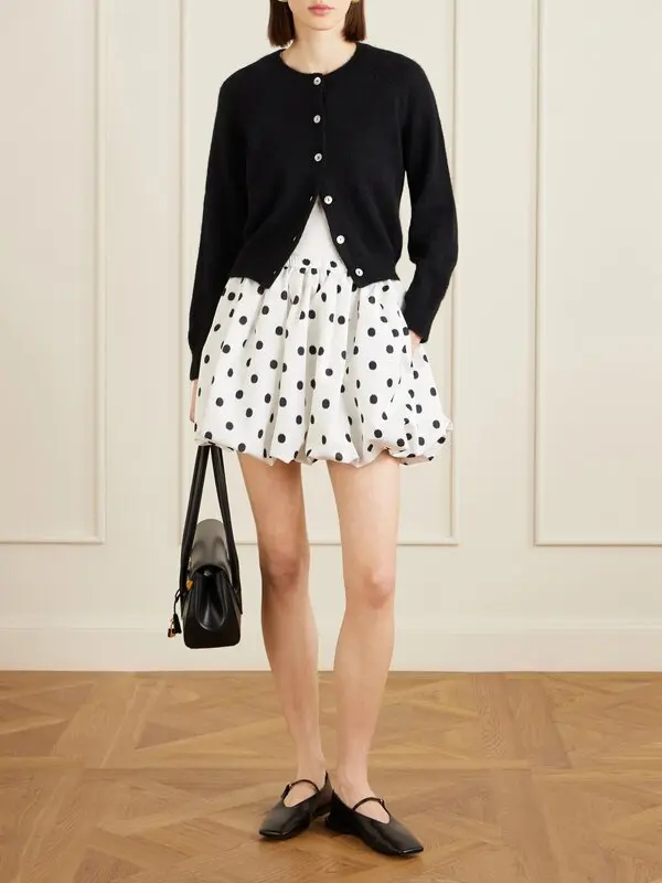 PATOU Bloomer Polka-dot Poplin Mini Skirt - White