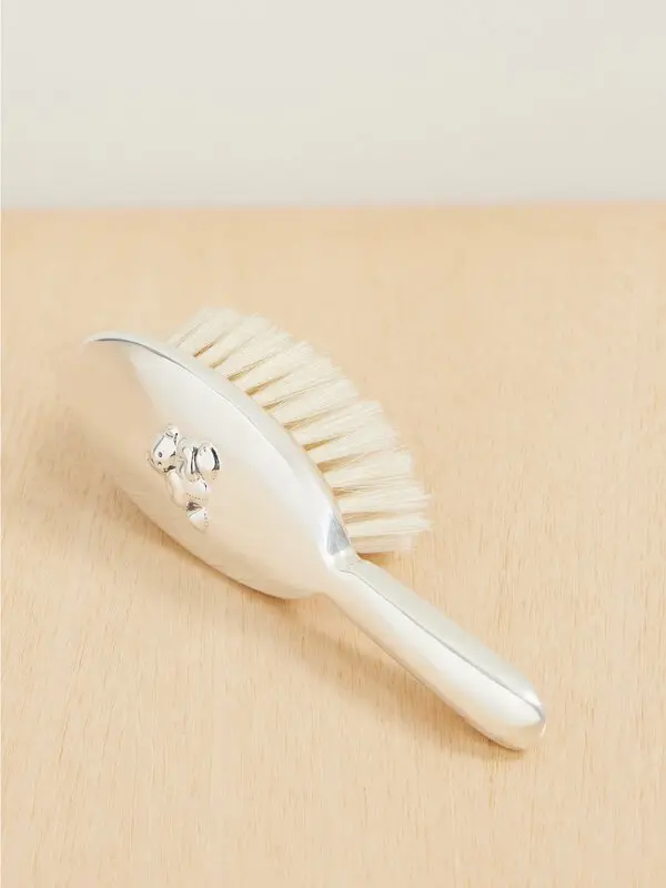 Christofle Charlie Bear Sterling And Silk Hair Brush - Silver