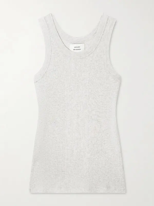Loulou De Saison Limba Ribbed Cotton-jersey Tank - Gray
