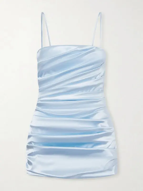Dolce & Gabbana Draped Satin Mini Dress - Blue