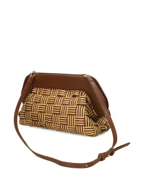 THEMOIRE Woven Clutch - Brown