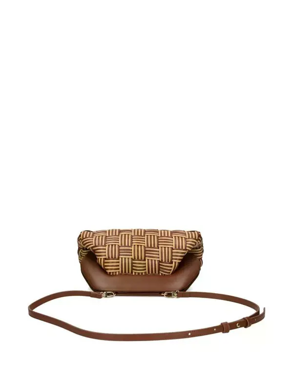 THEMOIRE Woven Clutch - Brown