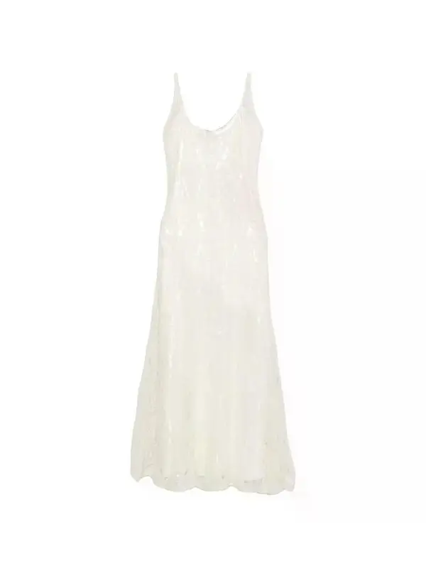 Fabiana Filippi Crochet-knit Sleeveless Midi Dress - White