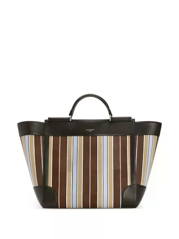 Dolce & Gabbana Sicily Jacquard Fabric Tote Bag - Brown