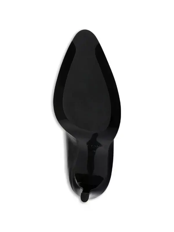 POTAMY T-strap Leather Pointed Toe High Heel Pumps