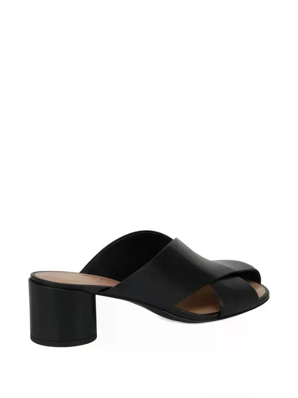 POTAMY Crossover Strap Block Heel Mules