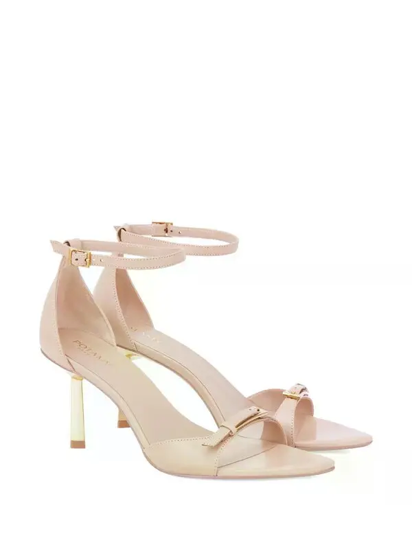 POTAMY Buckle Ankle Strap Sandals With Gold Tone Heel