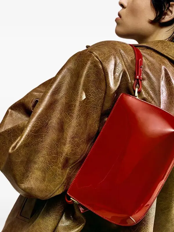POTAMY Patent Leather Shoulder Bag - Red