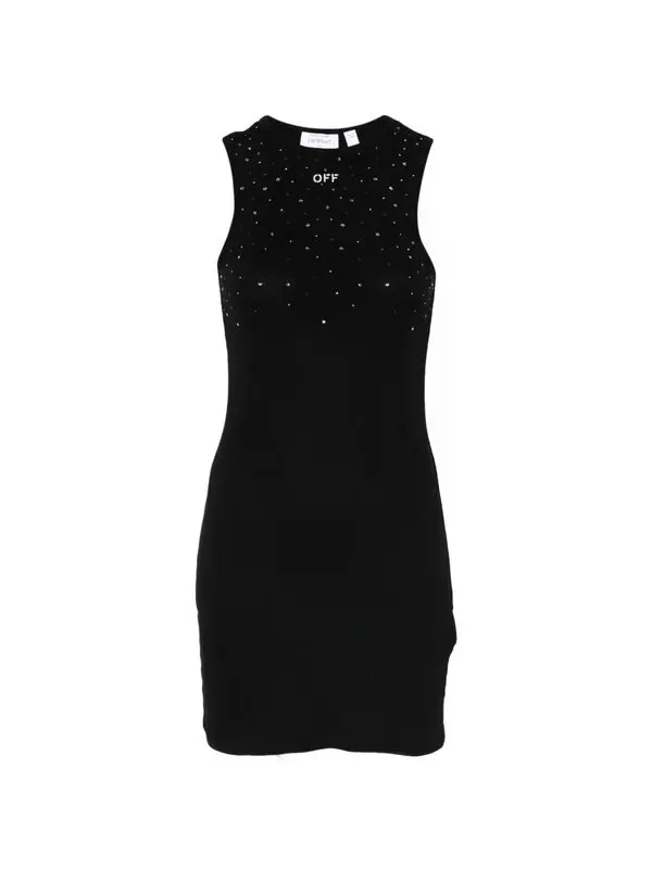 Off-White Embellished Fitted Mini Dress