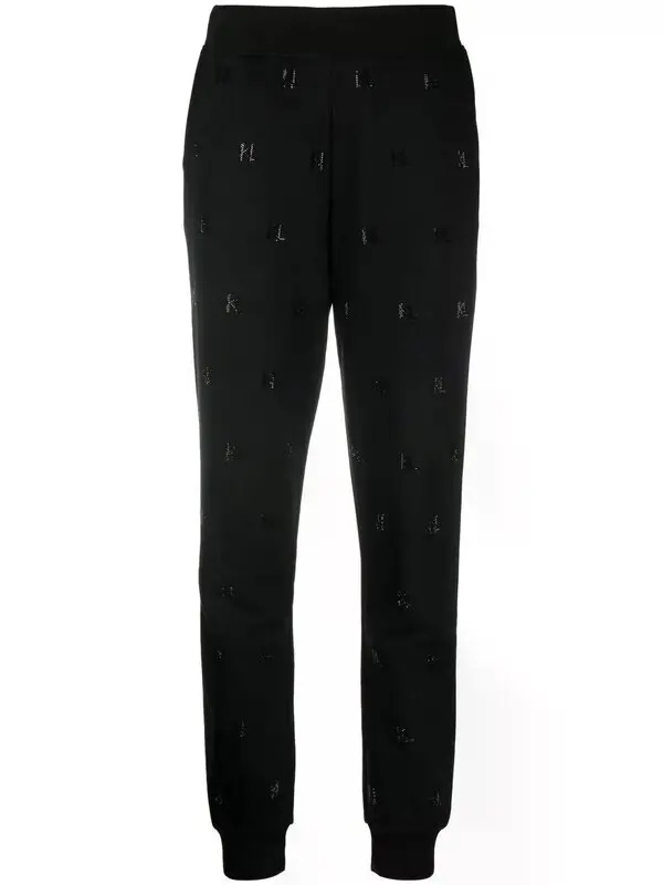 Karl Lagerfeld Monogram-rhinestone Track Pants