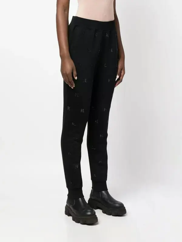 Karl Lagerfeld Monogram-rhinestone Track Pants