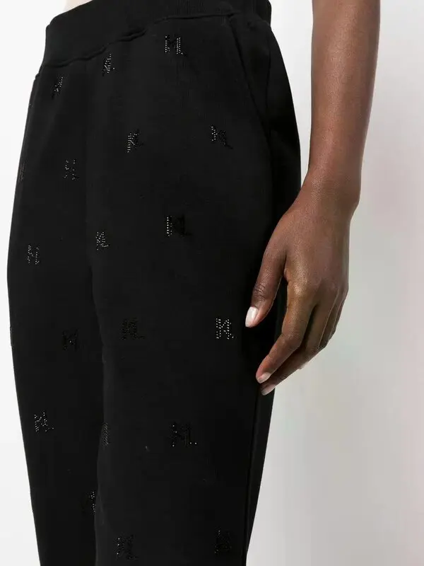 Karl Lagerfeld Monogram-rhinestone Track Pants