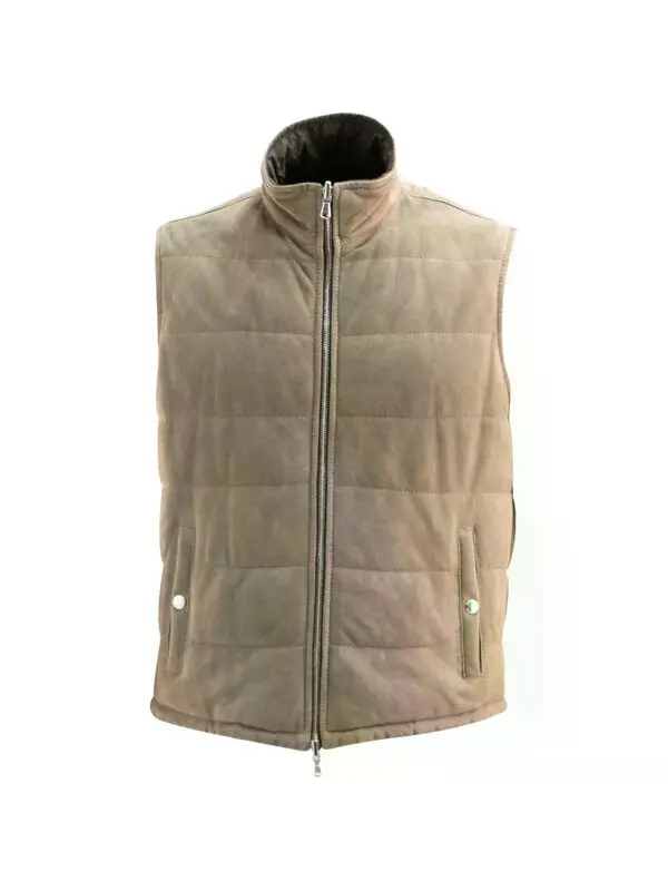 BARBA NAPOLI Quilted Zip-up Gilet - Neutrals
