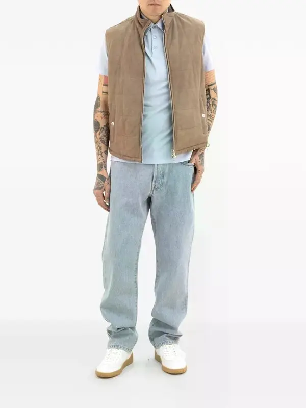 BARBA NAPOLI Quilted Zip-up Gilet - Neutrals
