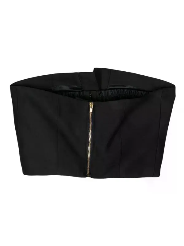 Rokh Strapless Cropped Tube Top - Black