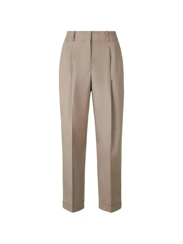 Peserico Pleated Cuffed-hem Trousers - Neutrals