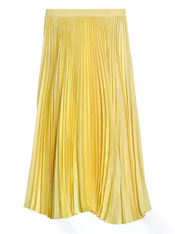 JIL SANDER Pleated Midi Skirt - Yellow