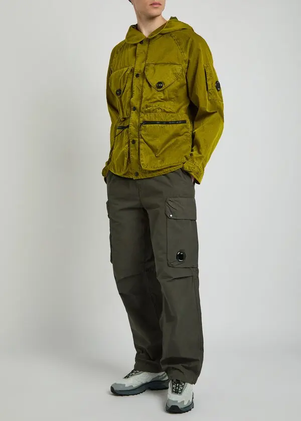 C.P. COMPANY Straight-leg Cotton-poplin Cargo Trousers - Dark Grey