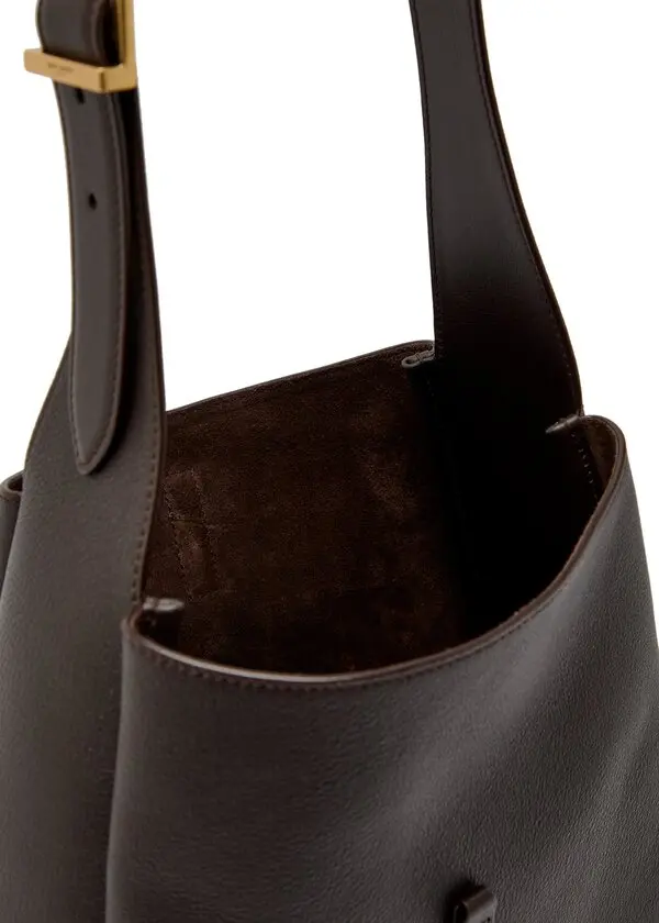 Saint Laurent 5 Á 7 Small Leather Shoulder Bag - Chocolate