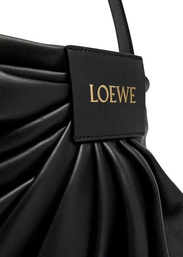 Loewe Draped Leather Tote Bag - Black