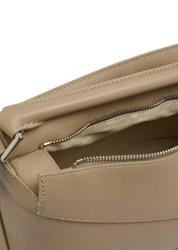Loewe Puzzle Edge Small Leather Top Handle Bag - Taupe