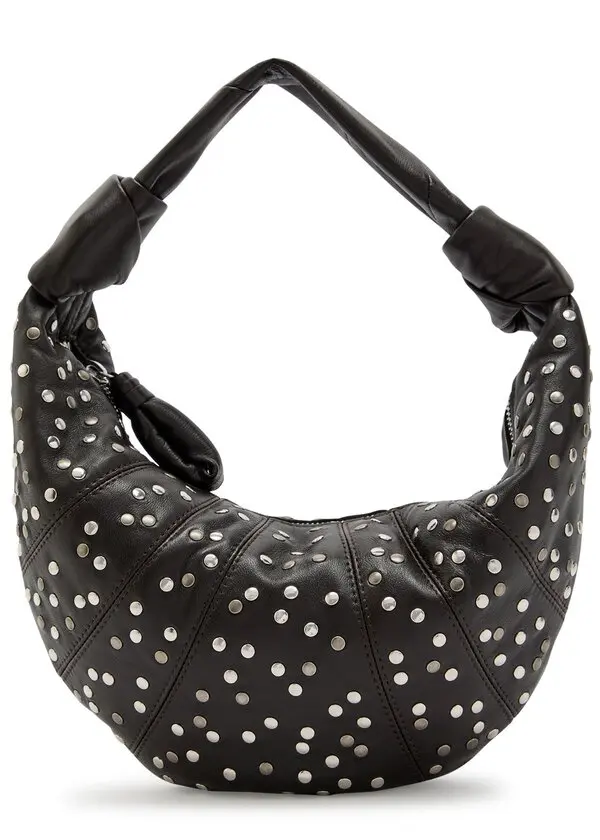 LEMAIRE Fortune Croissant Mini Studded Leather Shoulder Bag - Chocolate
