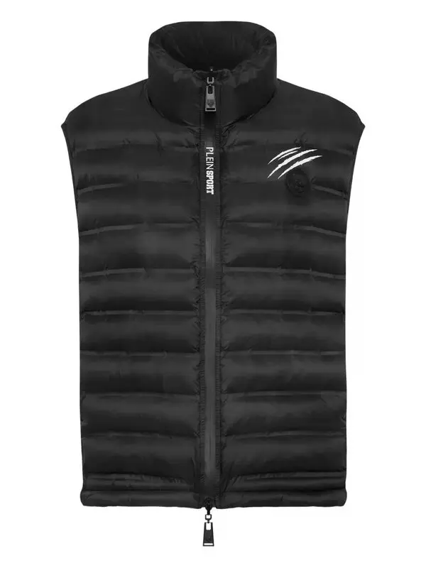 PLEIN SPORT Claw-print Quilted Vest - Black