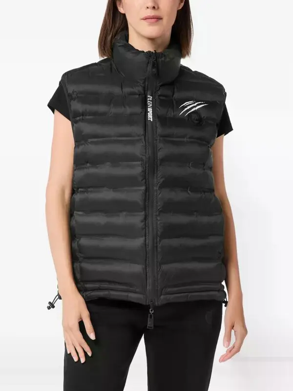 PLEIN SPORT Claw-print Quilted Vest - Black
