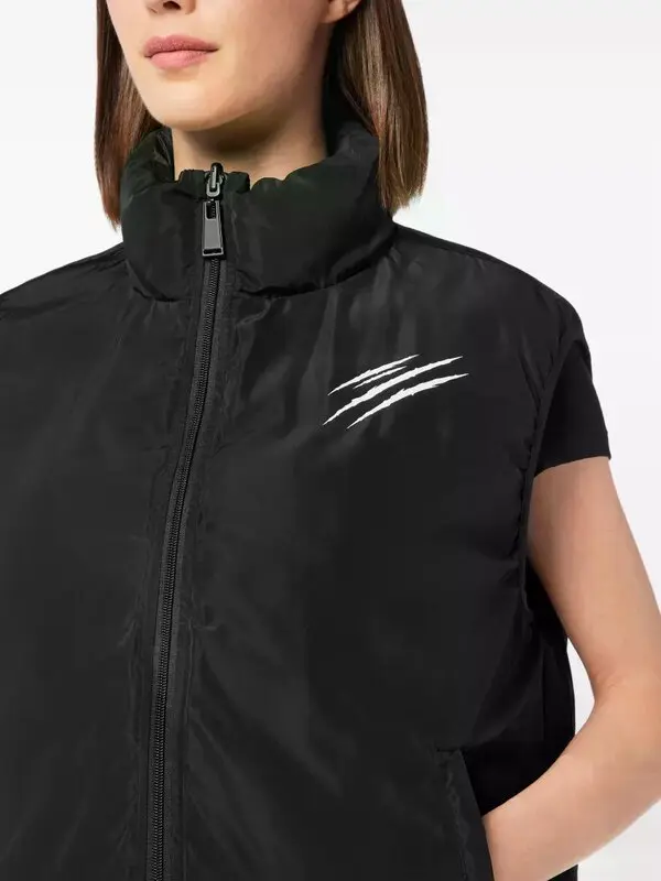 PLEIN SPORT Claw-print Quilted Vest - Black