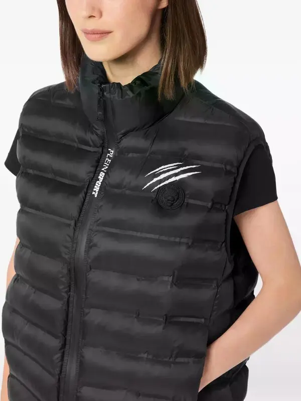 PLEIN SPORT Claw-print Quilted Vest - Black