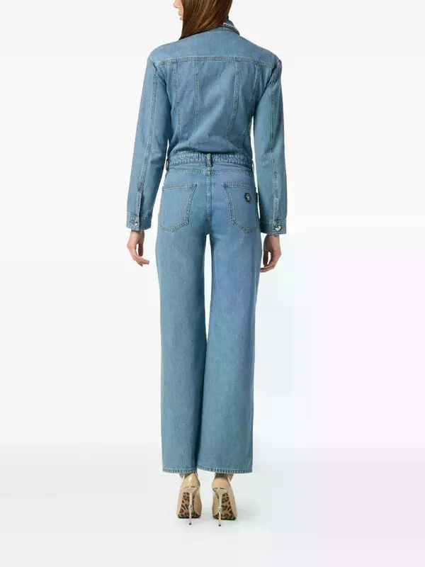 Philipp Plein Crystal-embellished Denim Jumpsuit