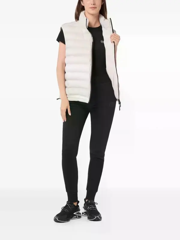 PLEIN SPORT High-neck Sleeveless Gilet - Neutrals