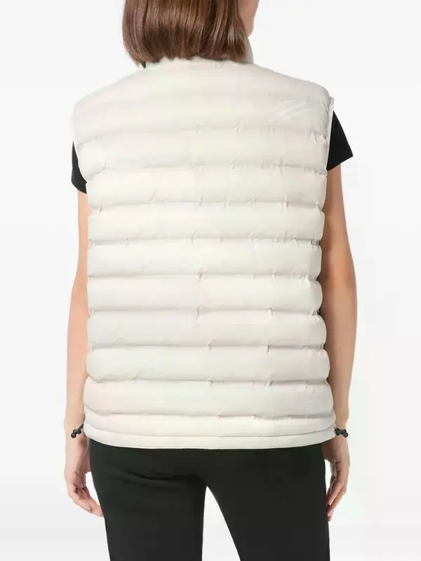 PLEIN SPORT High-neck Sleeveless Gilet - Neutrals
