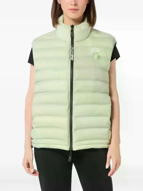 PLEIN SPORT High-neck Sleeveless Gilet - Green