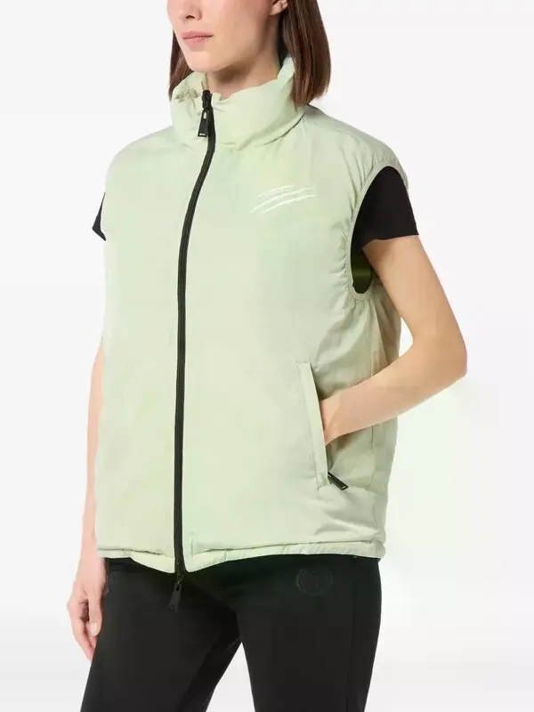 PLEIN SPORT High-neck Sleeveless Gilet - Green