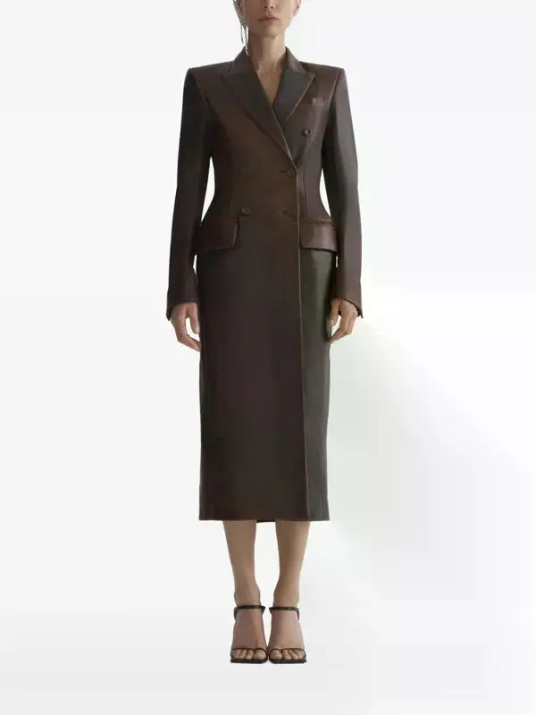 MUGLER Double-breasted Jacket Coat - Brown