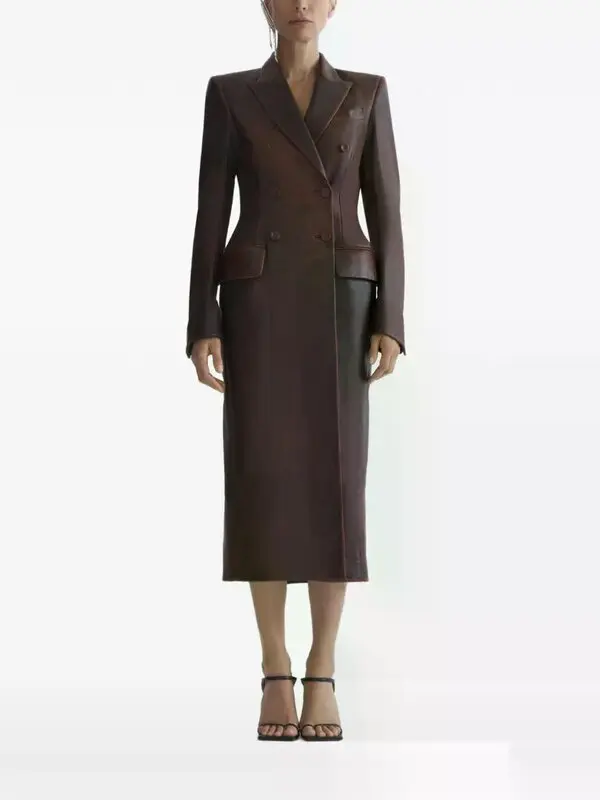MUGLER Double-breasted Jacket Coat - Brown