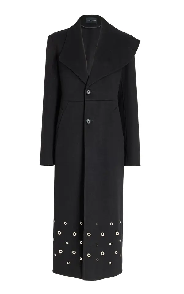 Proenza Schouler Alix Grommet-embellished Longline Wool-blend Coat